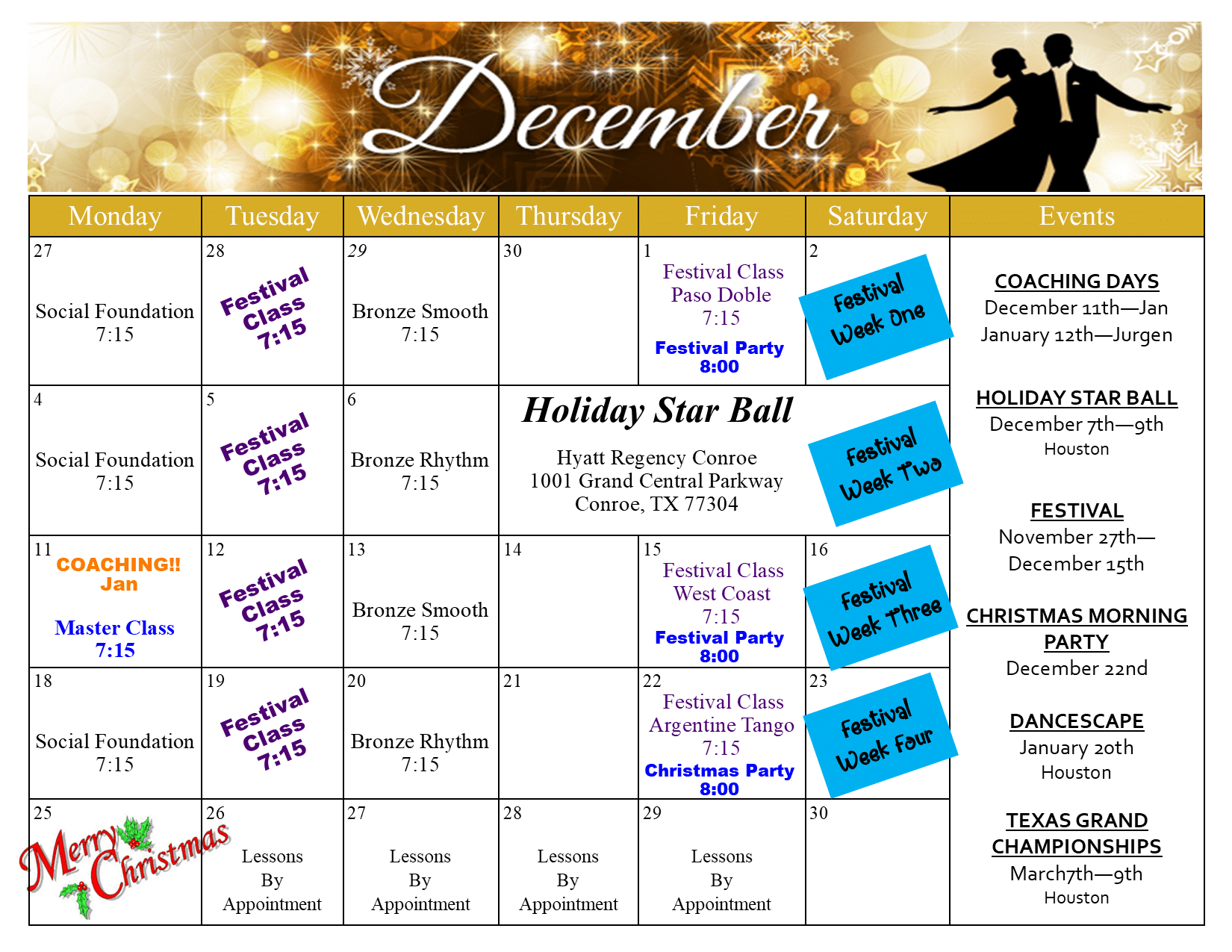 Alamo Heights Dance Calendar - Alamo Heights