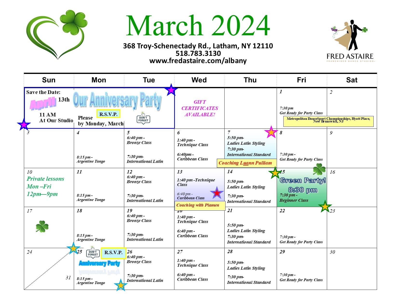 Our Dance Calendar - Albany