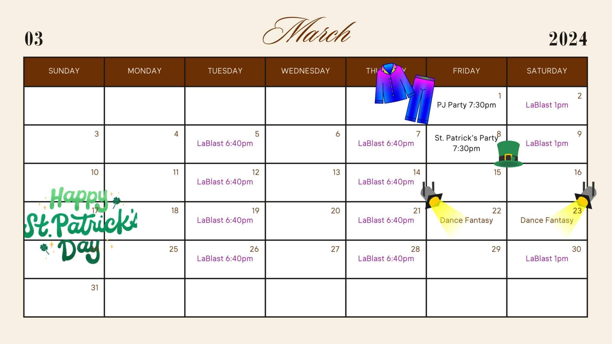 Our Dance Calendar - Appleton