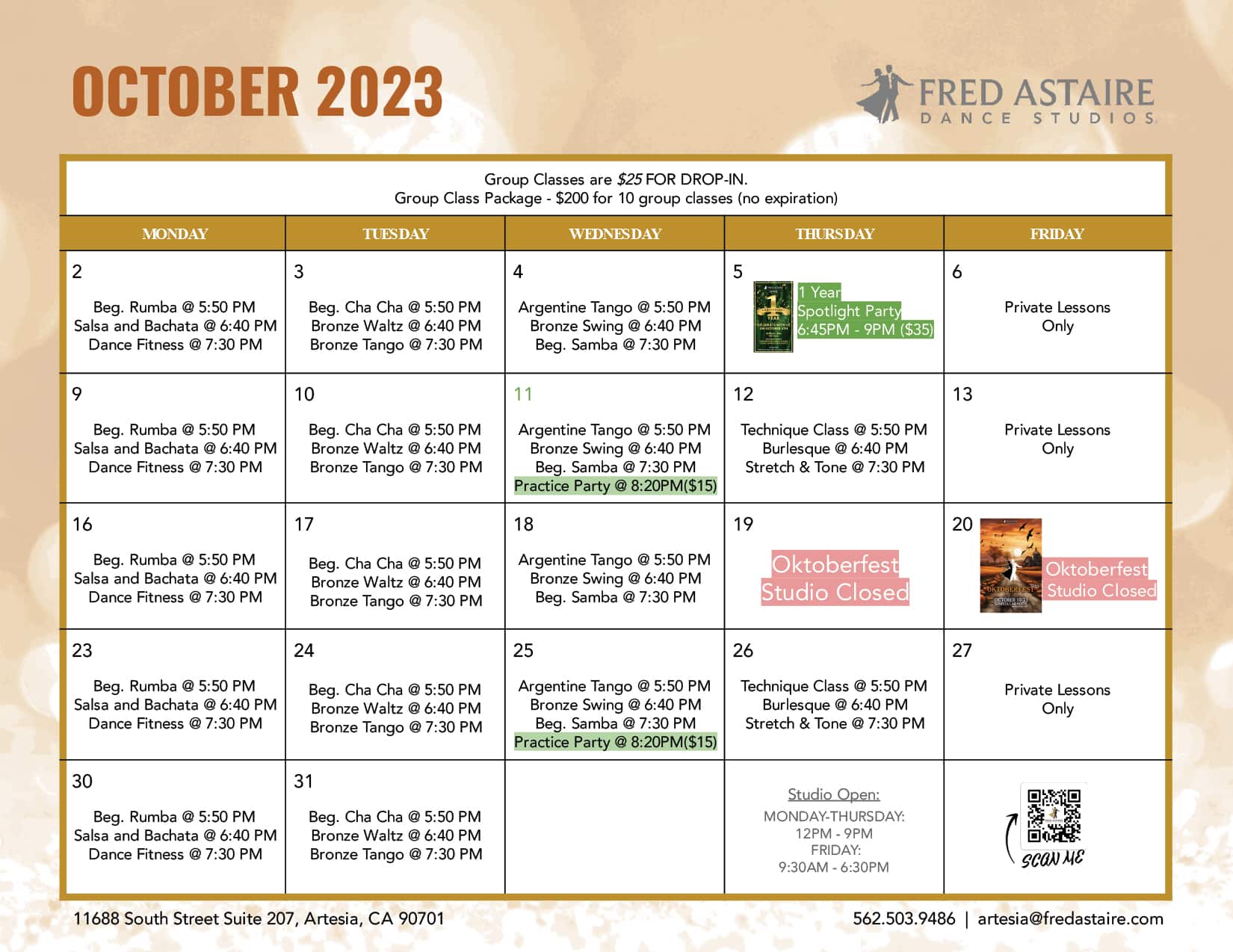 Our Dance Calendar - Artesia