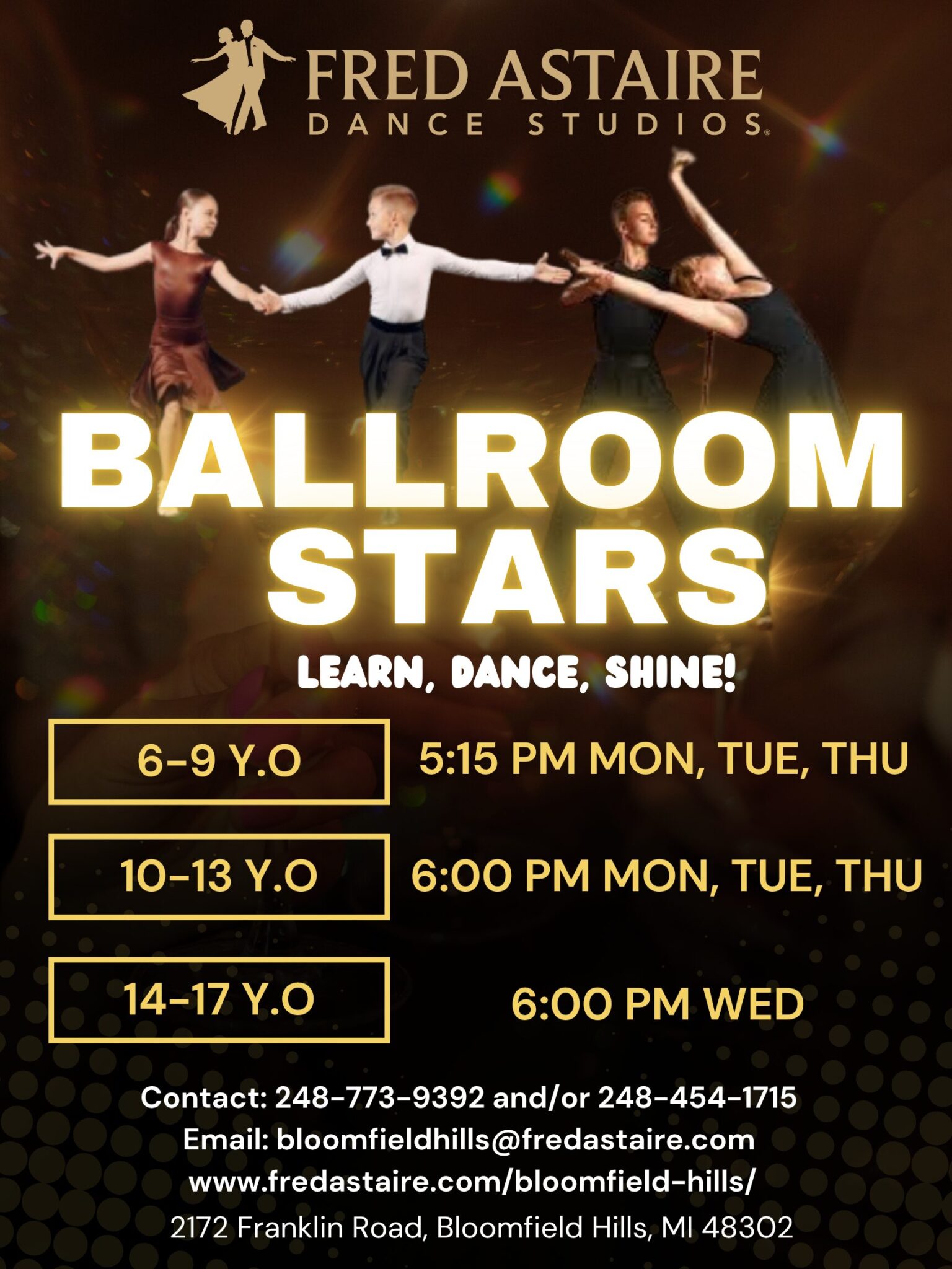 BALLROOM STARS - PROGRAM FOR BUDDING YOUNG DANCERS - Bloomfield Hills