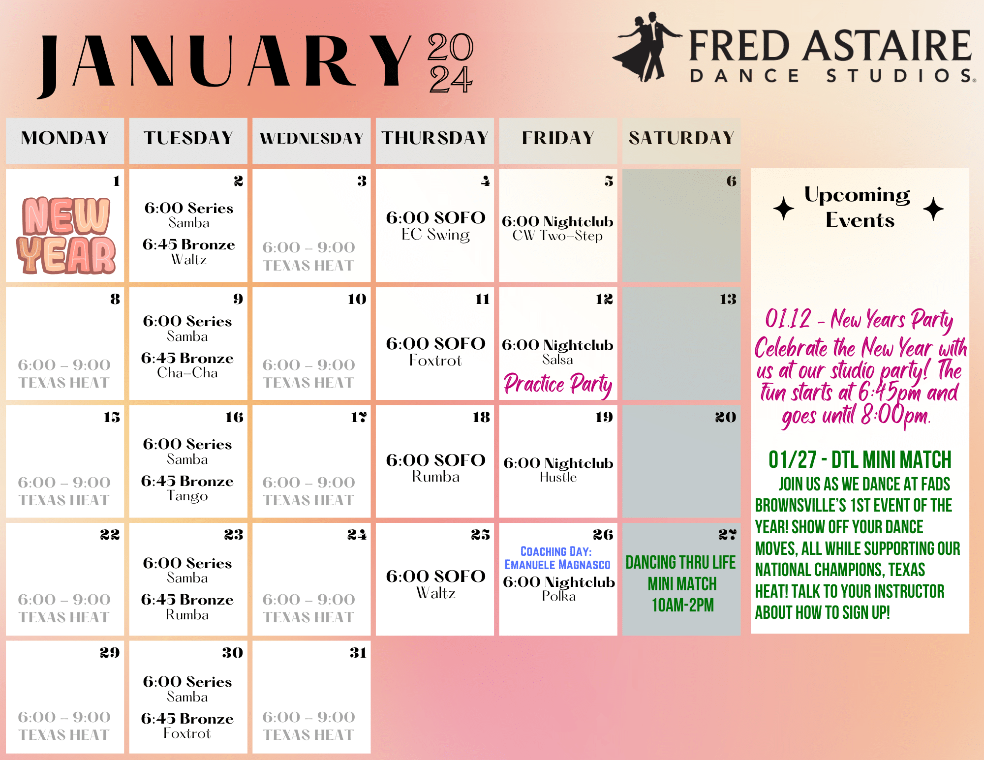 Our Dance Calendar - Brownsville
