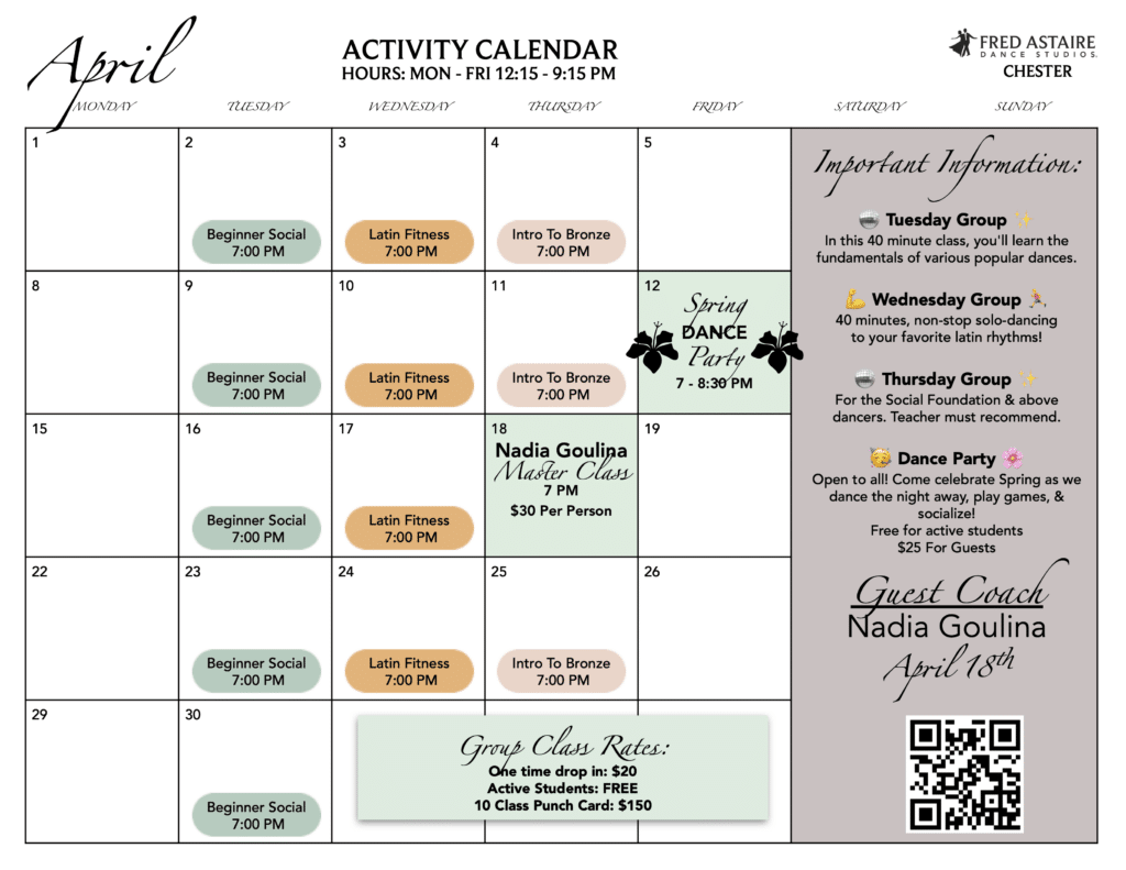 Our Dance Calendar - Chester