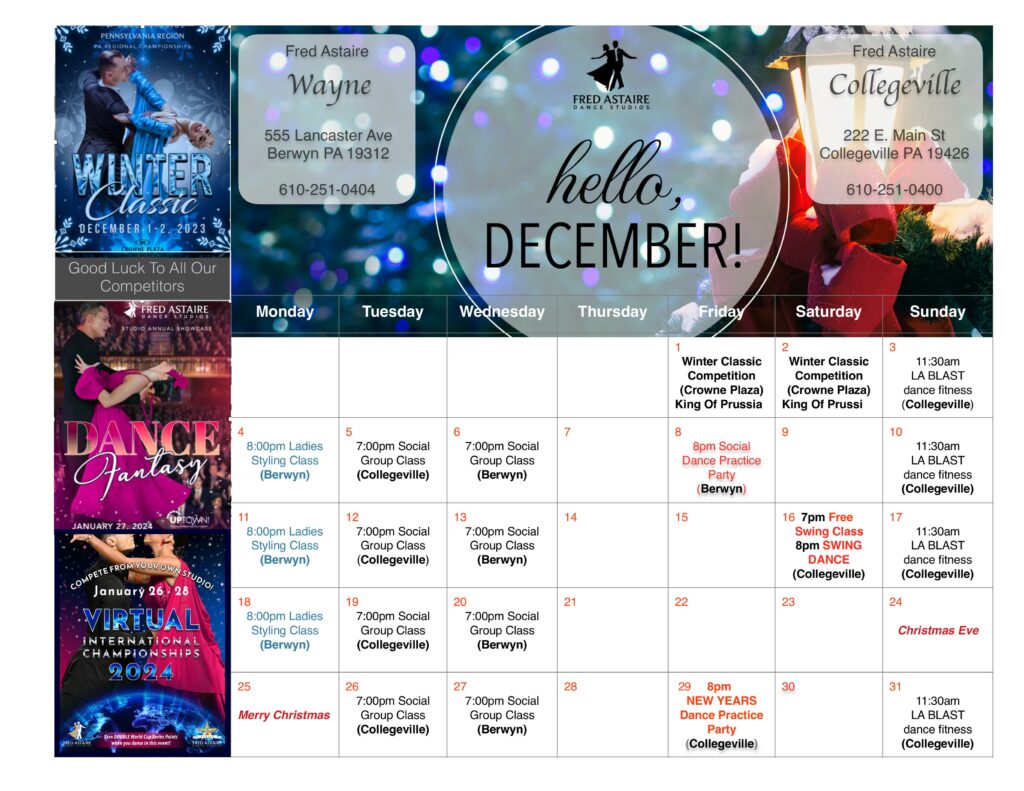Our Dance Calendar - Collegeville
