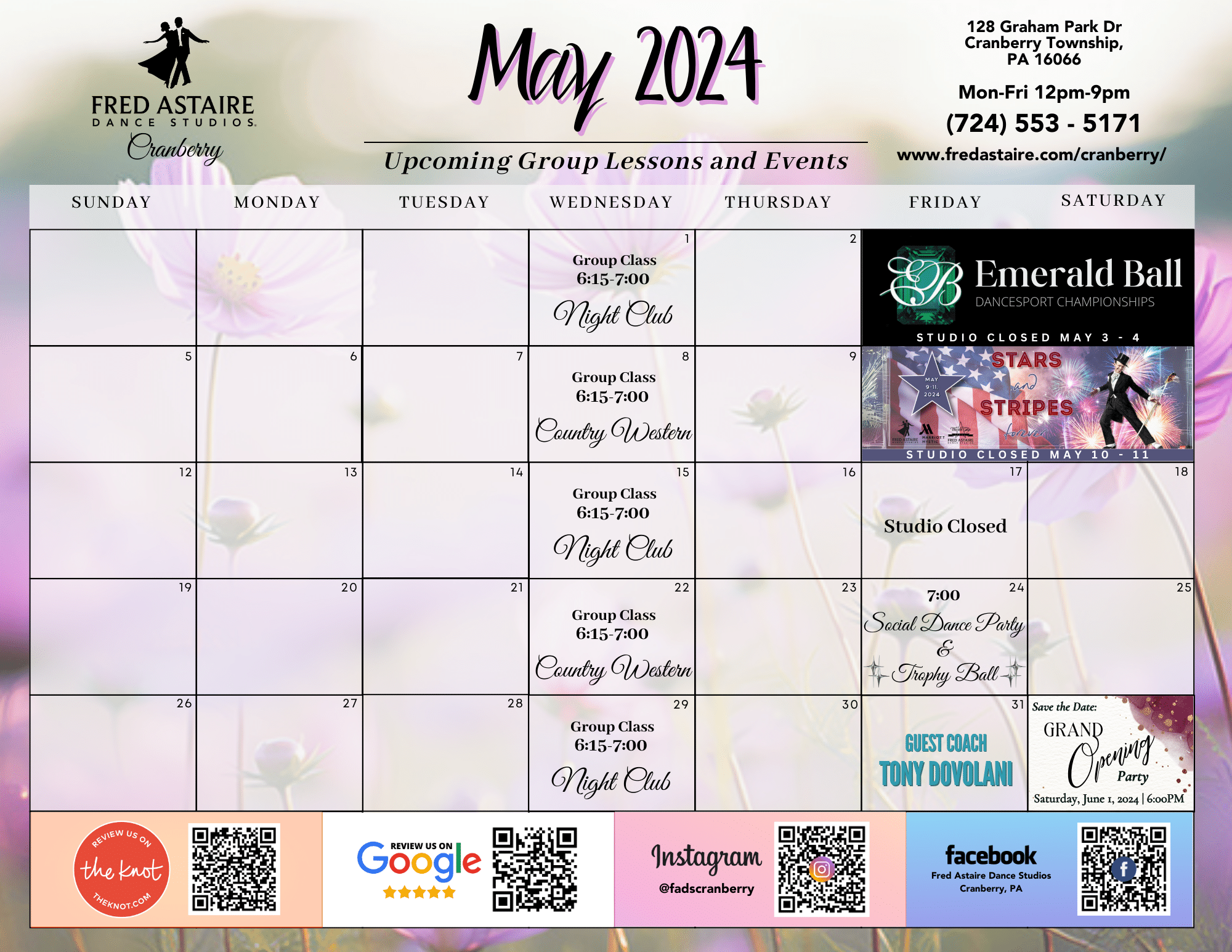 Our Dance Calendar - Cranberry