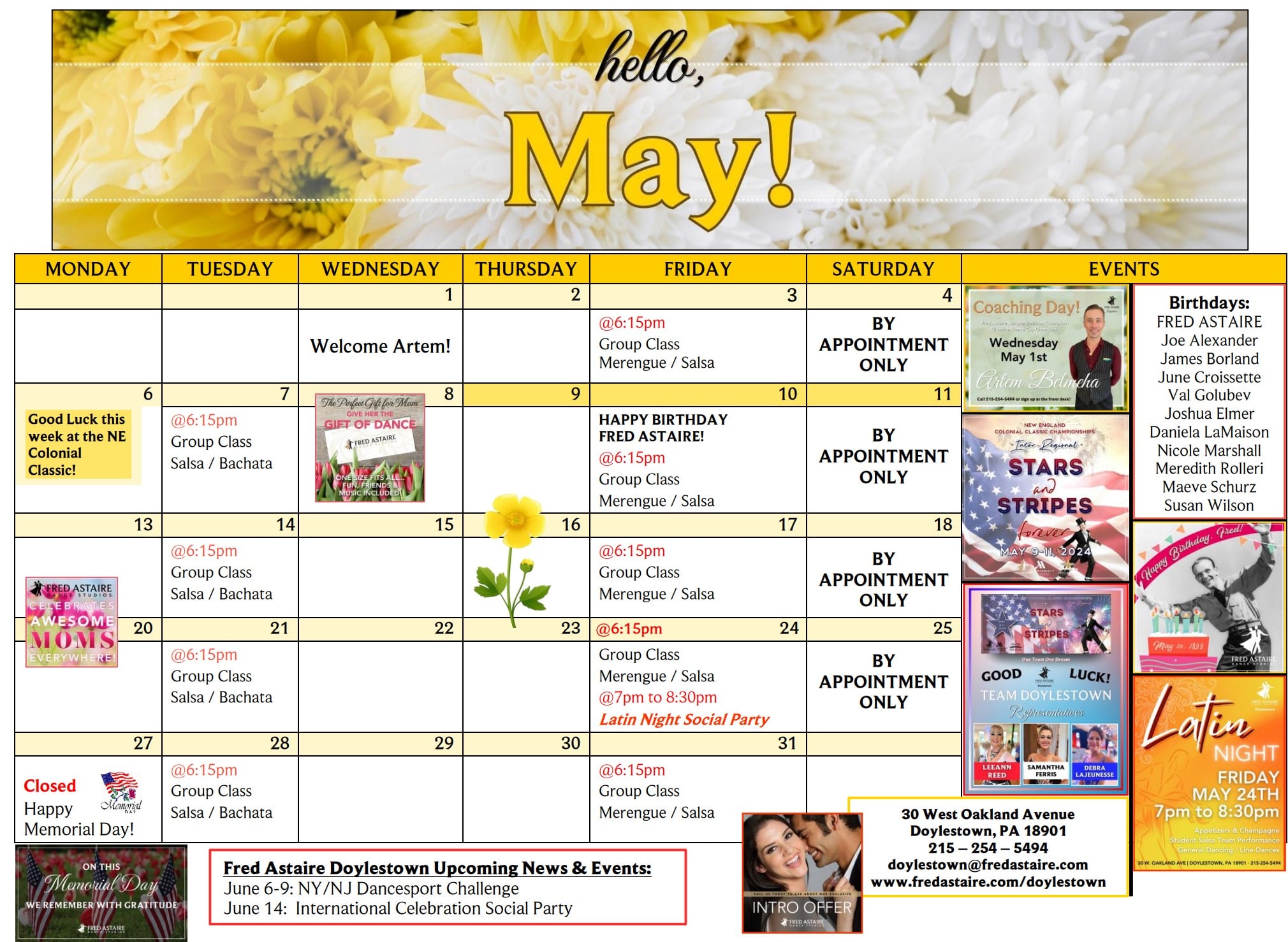 Our Summer Dance Calendar - Doylestown
