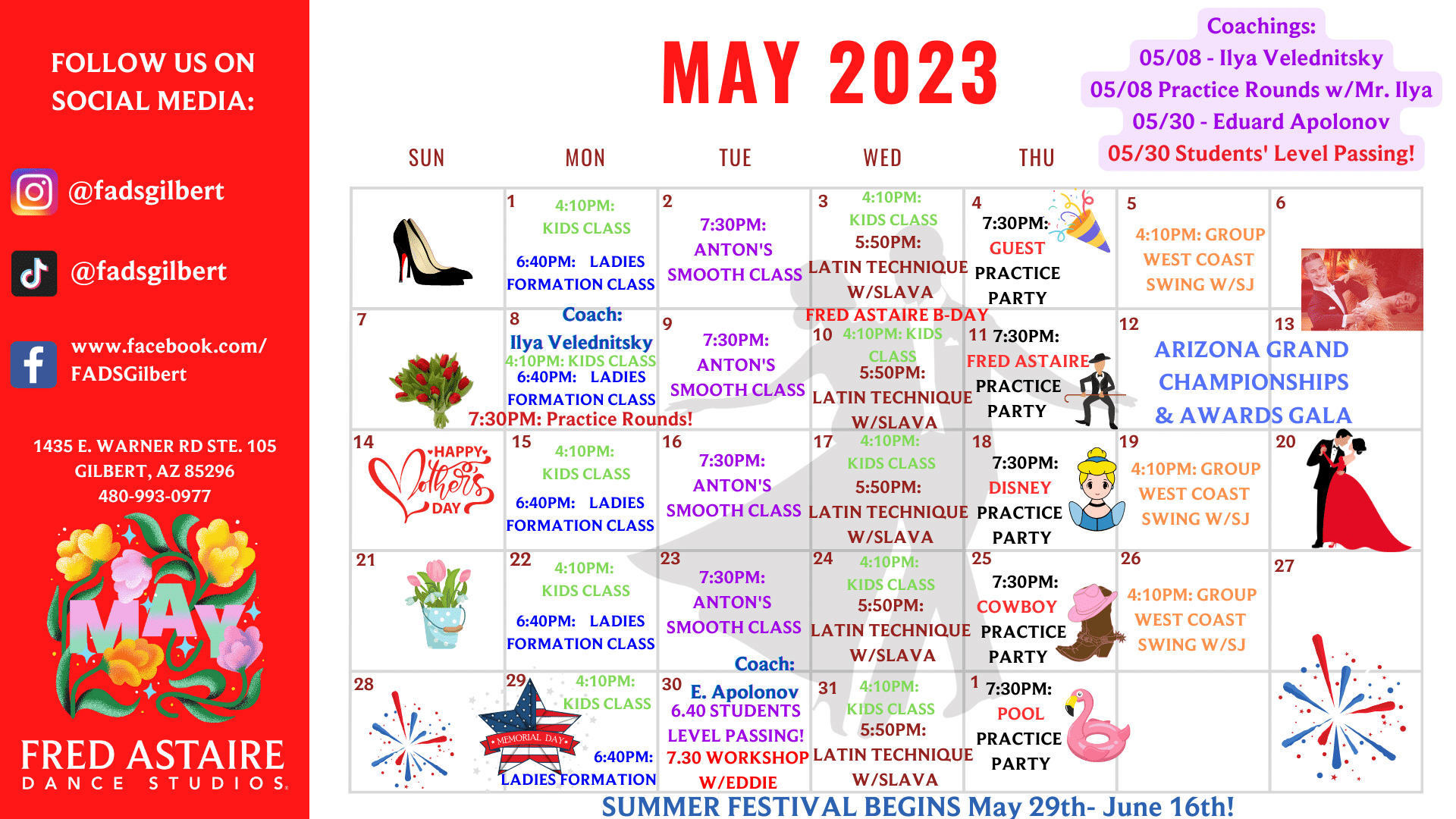 Our Dance Calendar - Gilbert