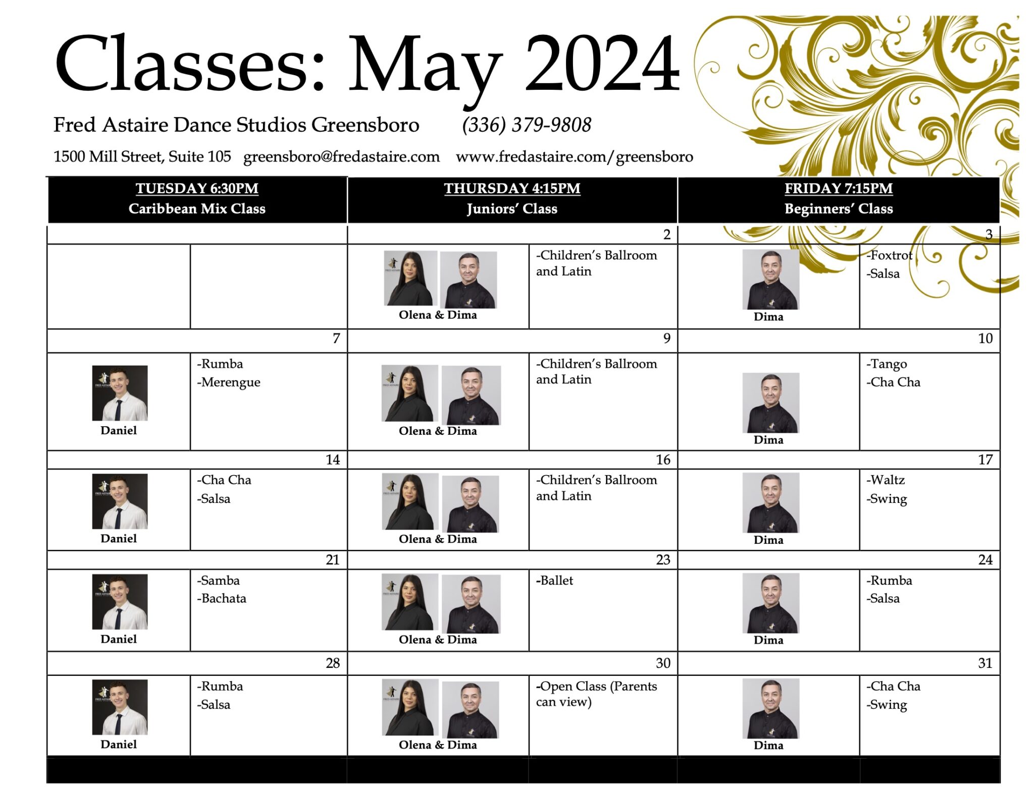 Our Dance Calendar - Greensboro