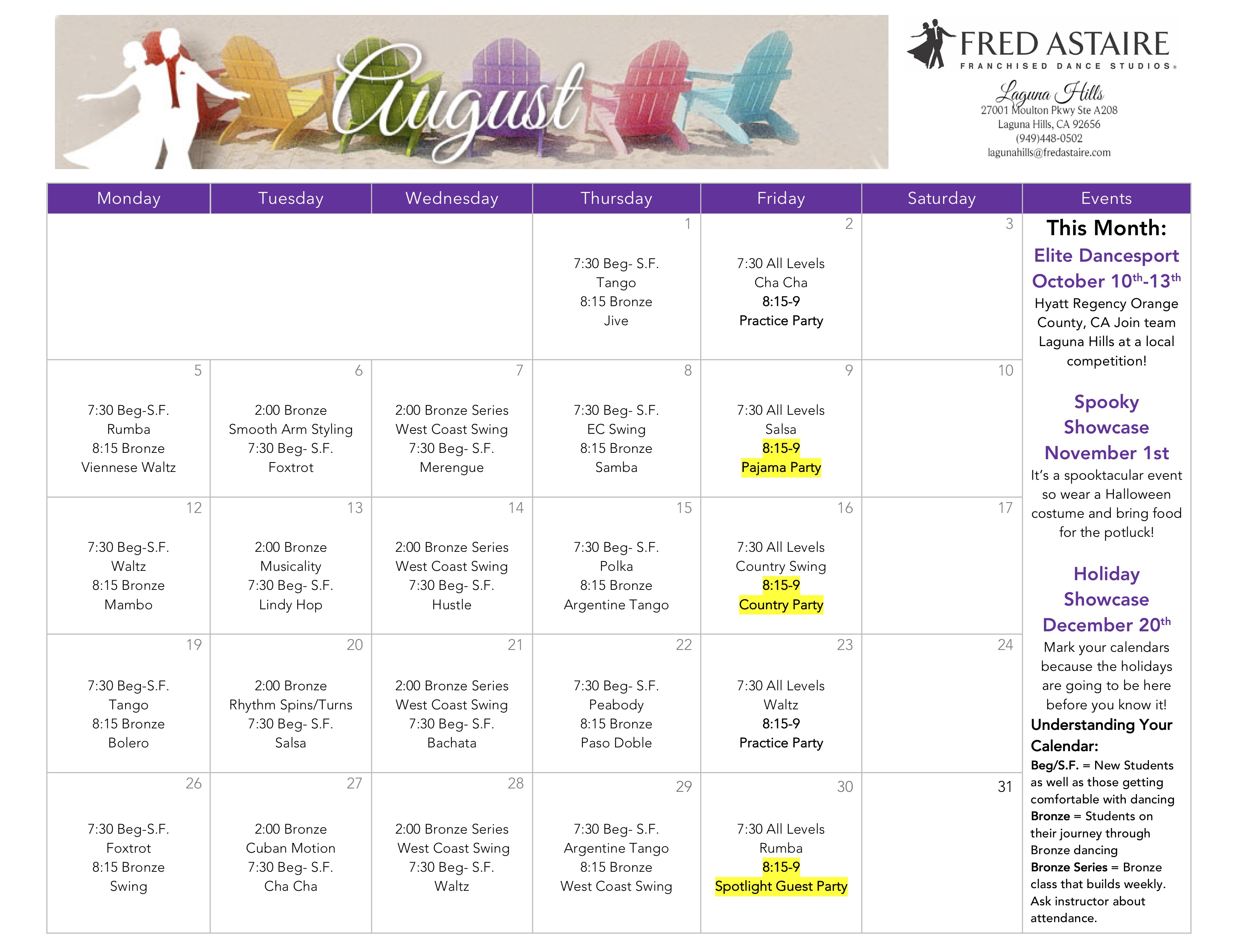 Event Calendar | Fred Astaire Dance Studios of Laguna Hills