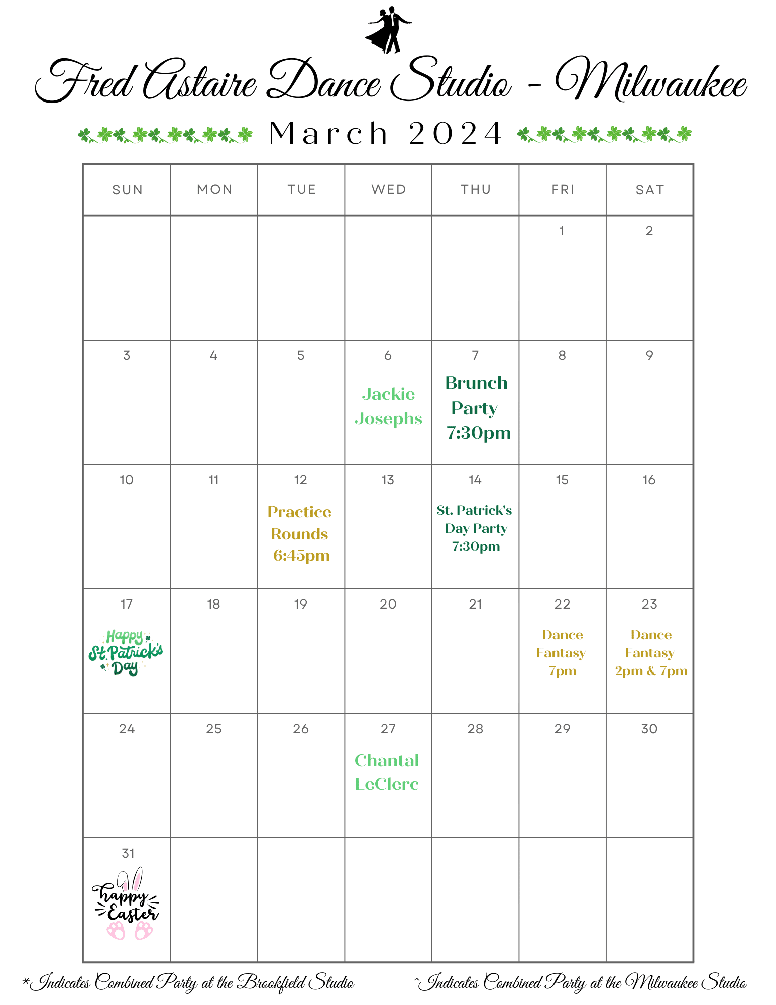 Our Dance Calendar - Milwaukee