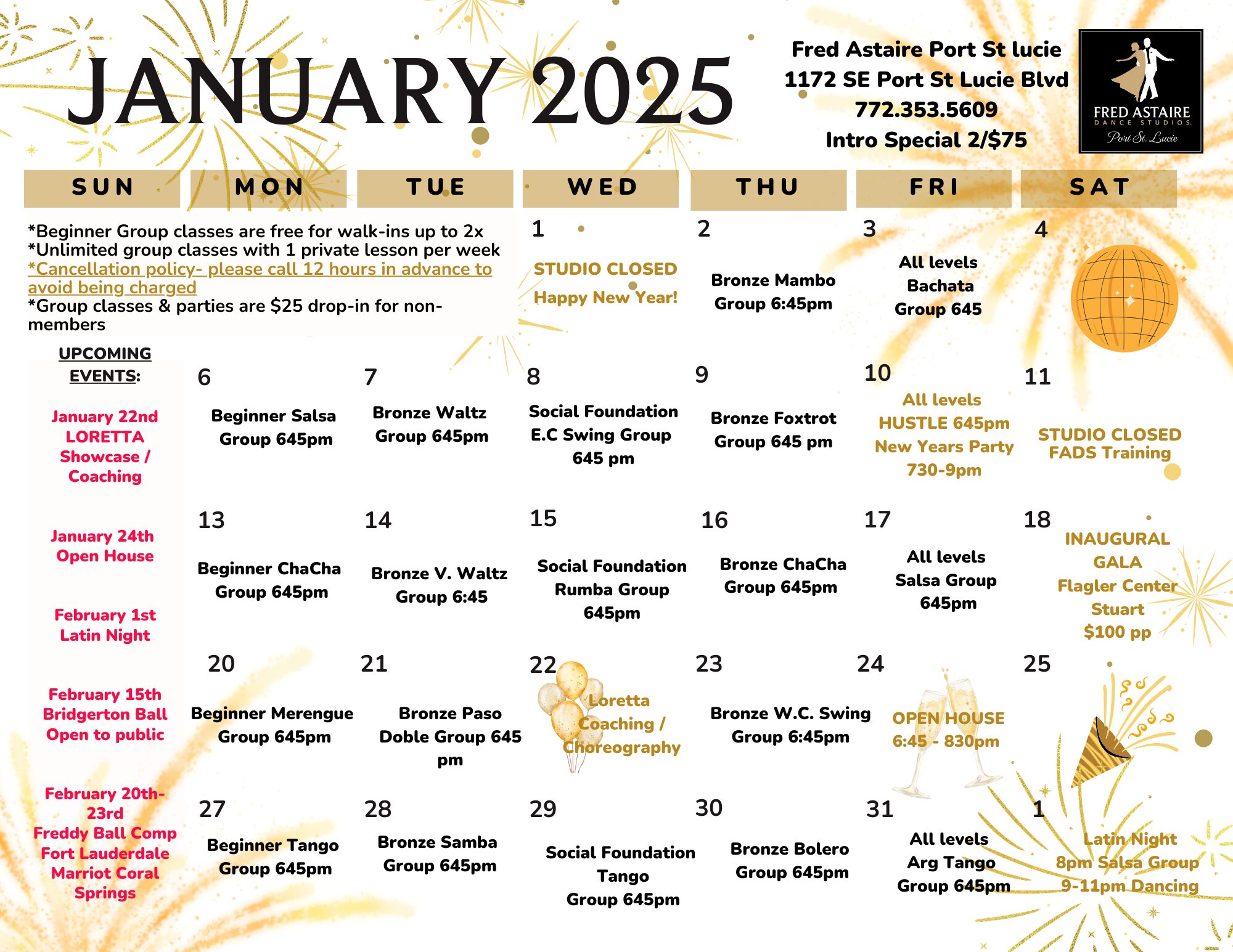 Our Dance Calendar - Port-St-Lucie