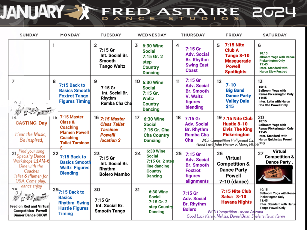 Our Dance Calendar - Powell