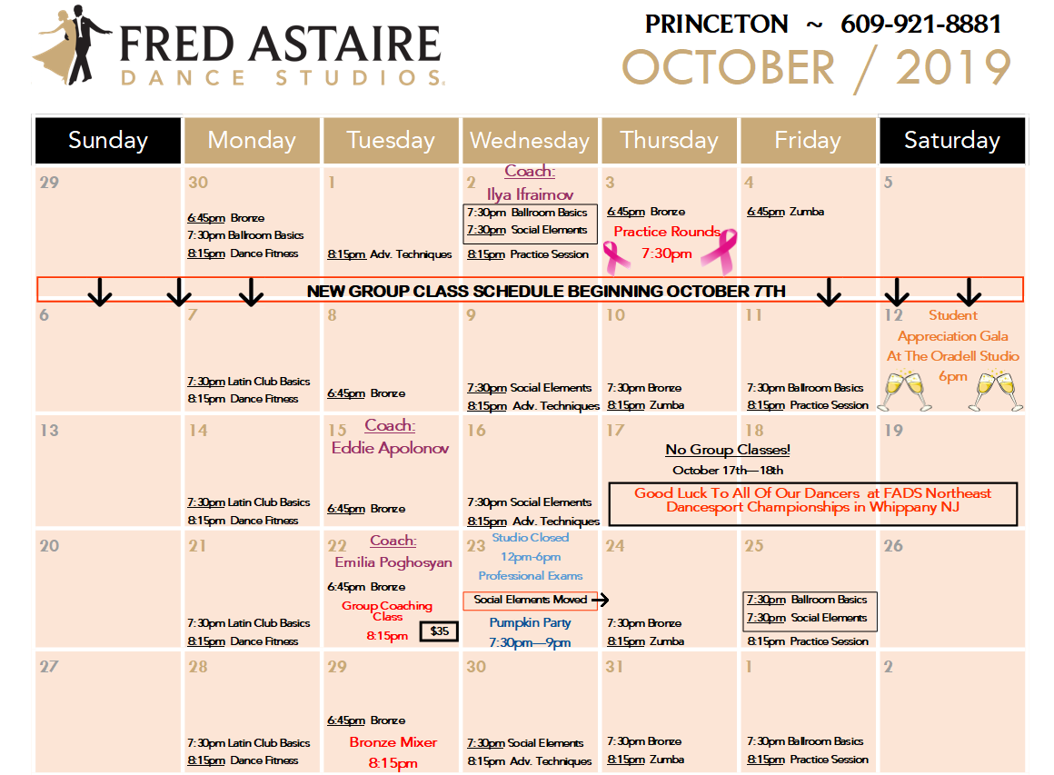 Event Calendar | Fred Astaire Dance Studios of Princeton