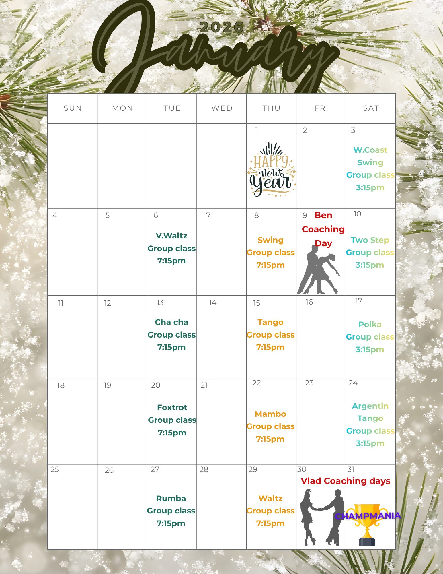 Our Dance Calendar - Southlake