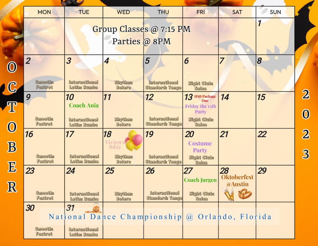 Stone Oak Dance Calendar - San Antonio Stone Oak