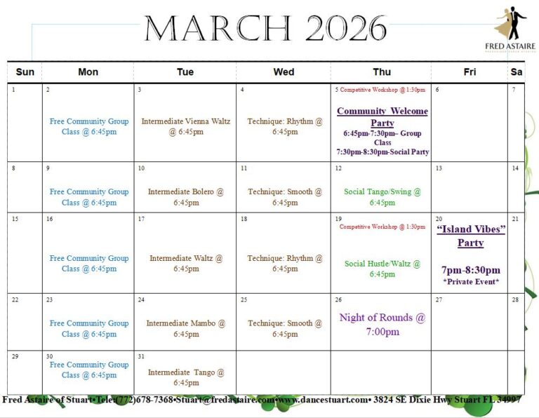 Our Dance Calendar - Stuart